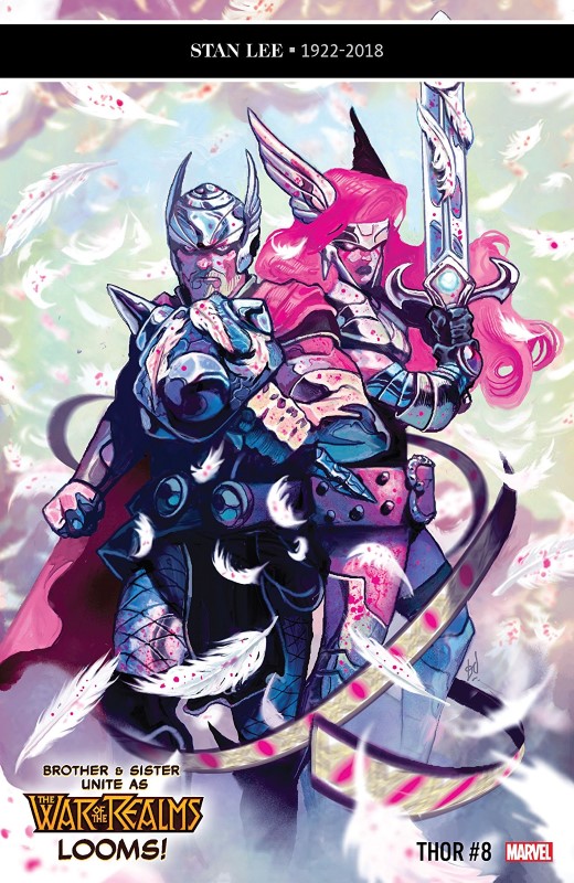 Thor and Valkyrie Against The Angels Of Heven in Thor #8 – COMICON